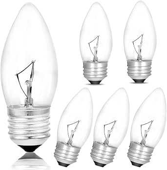 BUBYVV 25W Incandescent Torpedo Tip Chandelier Bulbs Classic B11 ...