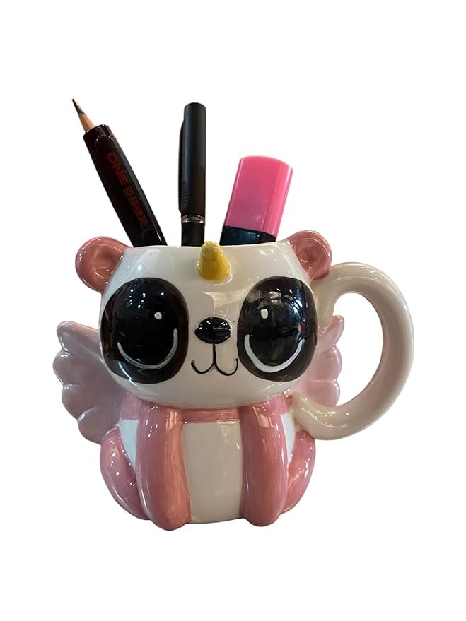 3D Ceramic Pen Stand Baby Panda Desk organizer Stationery Holder ...