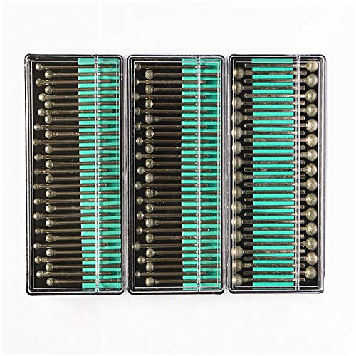 30Pcs Diamond Coated Sphere Ball Shape Rotary Pointed Head Burrs Drill ...