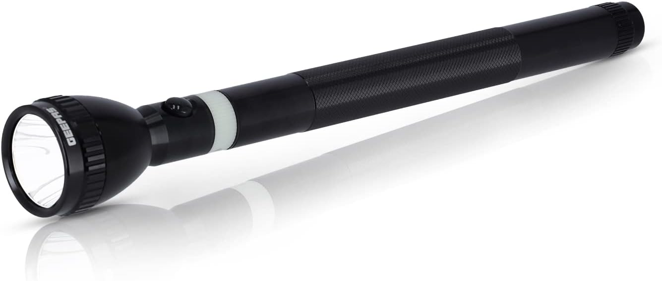 Geepas Rechargeable LED Flashlight Torch for Outdoor Activities, 357 mm ...