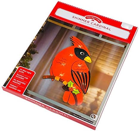 Amazon.com: Northlight 12.5" Lighted Red Cardinal Bird Christmas Window ...