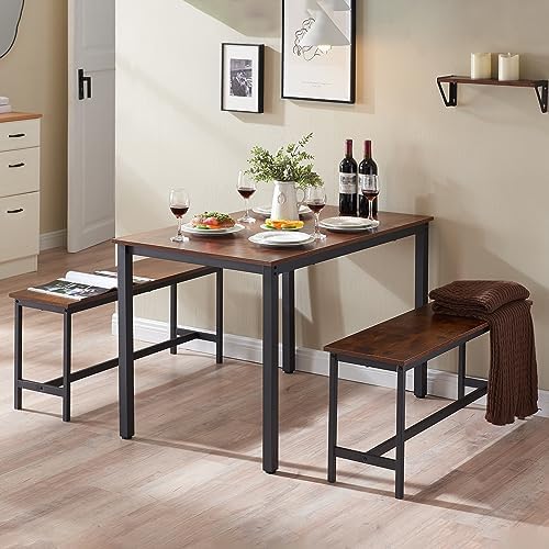 Amazon.com - HUAYICUN Small Kitchen Table and Chairs for 4, Dining Room ...