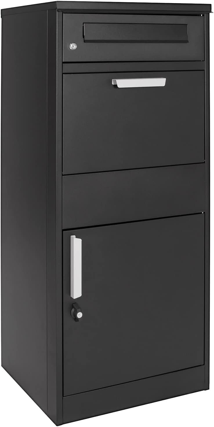 XPOtool Parcel Post Box Black 500 x 370 x 1120 mm Freestanding Letter ...