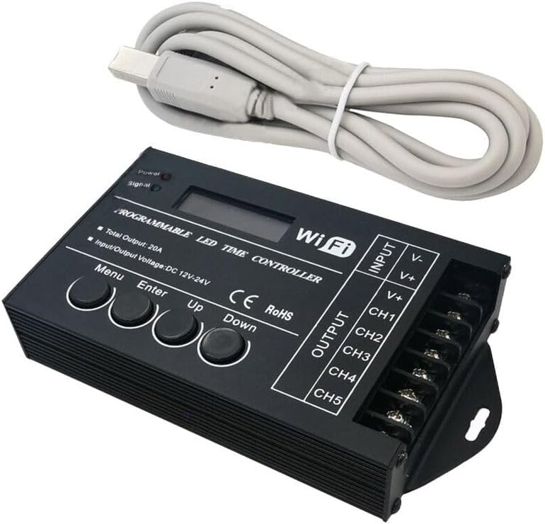ONEUNG WiFi Programmable LED Controller TC421 Time Display 5 Channels ...