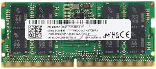 NewMicron MTC8C1084S1SC56BD1 16GB DDR5 1Rx8 5600MHZ 262-Pin SODIMM ...