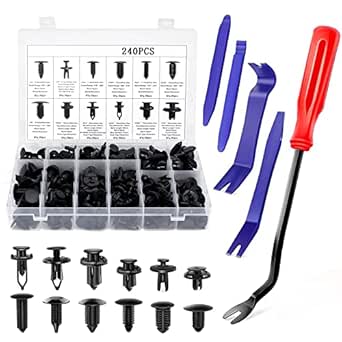 240 Pcs Push Retainer Kit + Free Fastener Remover,Assortment Universal ...