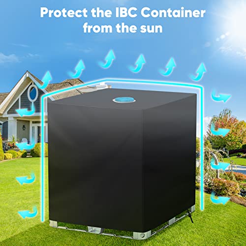 Snapklik.com : IBC Tote Cover 275 Gallon, 210D Water Tank Cover, Black ...