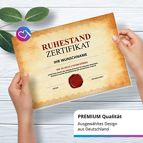 XXL Abschiedskarte PERSONALISIERT (A4) - Zertifikat - Urkunde Vintage ...