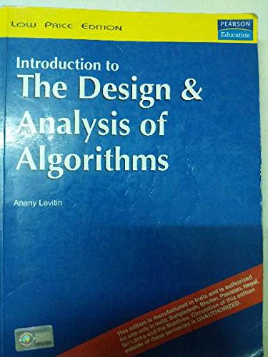 The design & analysis of algorithms by anany Levitin : Amazon.in: Books