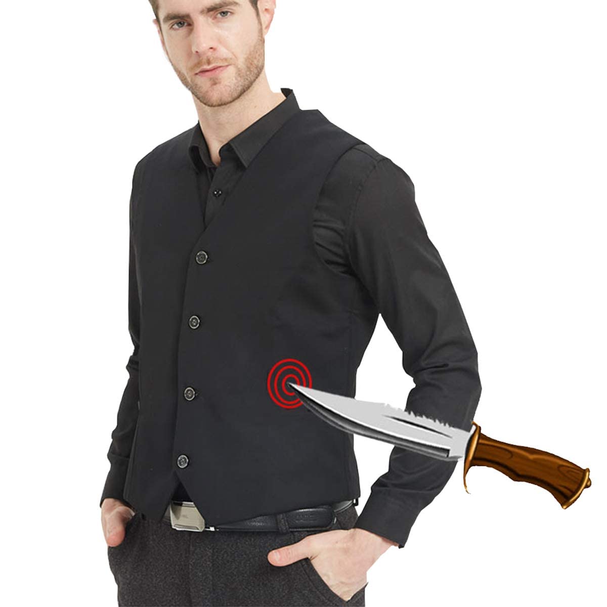 HIMAmonkey Covert Stab Vest, Tactical Anti Knife Waistcoat Made of ...