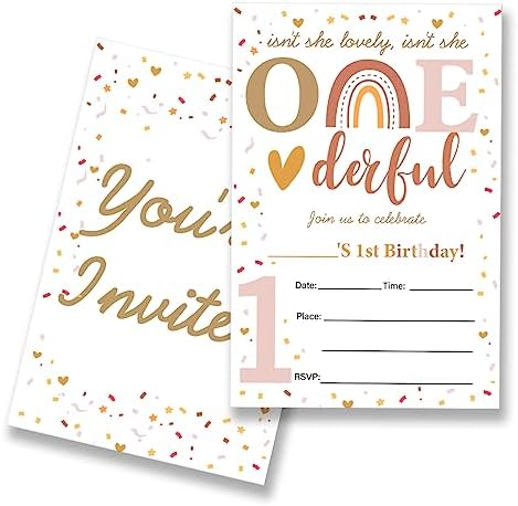 Amazon.com : 1st Birthday Party Invitations, Little Miss Onederful ...