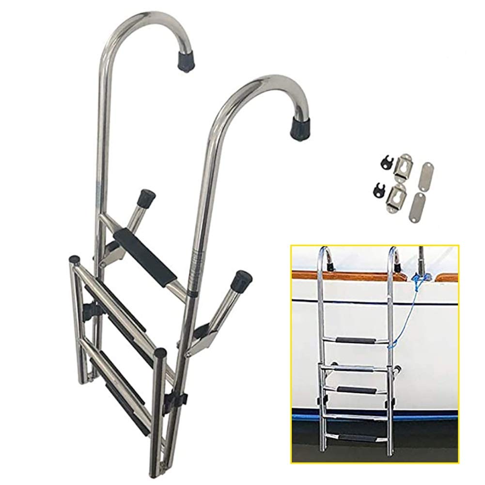 Safety Certification 5 Step Pontoon Stern Boat Ladders For Marine ...