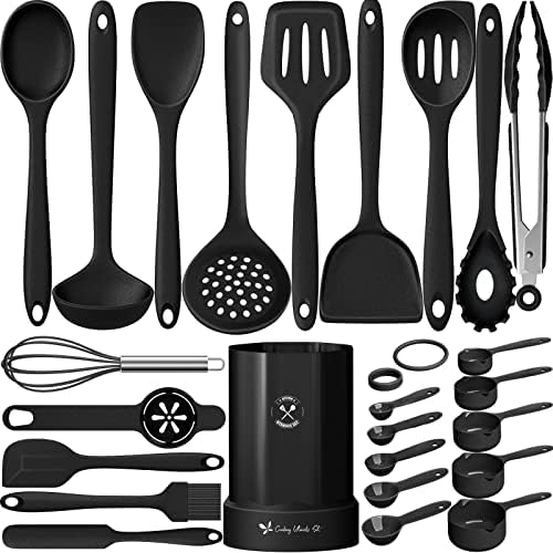 Amazon.com: Kitchen Utensils Set - 446°F Heat Resistant Silicone ...