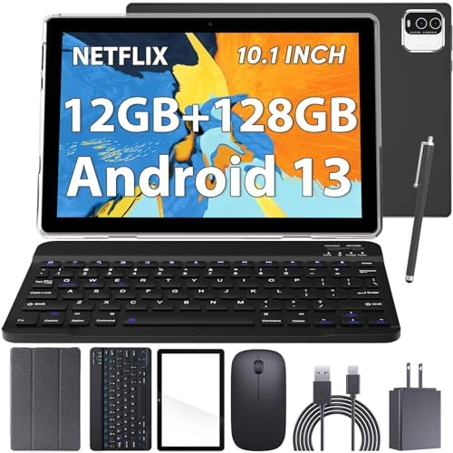 Amazon.com : Android 13 Tablet, 10.1 inch 2 in 1 Tablets, 12GB RAM ...