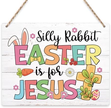 Amazon.com: Easter Decoration Jesus Christian Religious Easter Bunny ...
