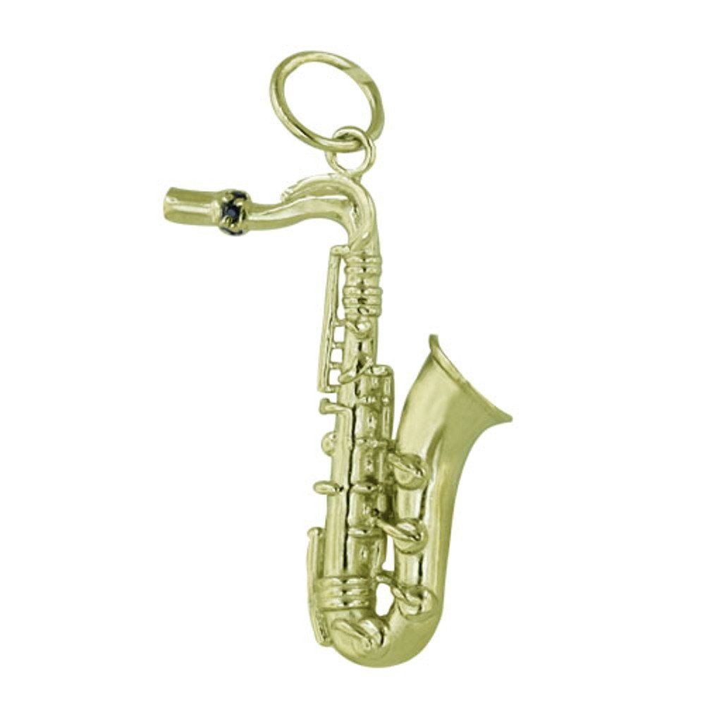 Amazon.com: .925 Sterling Silver Saxophone Jewelry Pendant/Charm with ...