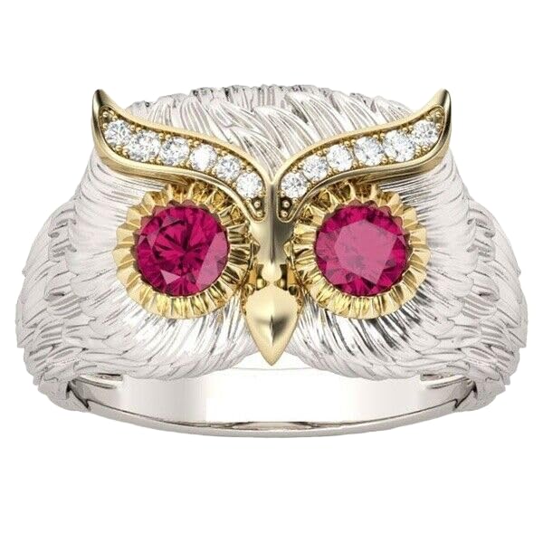 Amazon.com: icedout Vintage Style Cute Design Owl Bird Wedding Band 2 ...