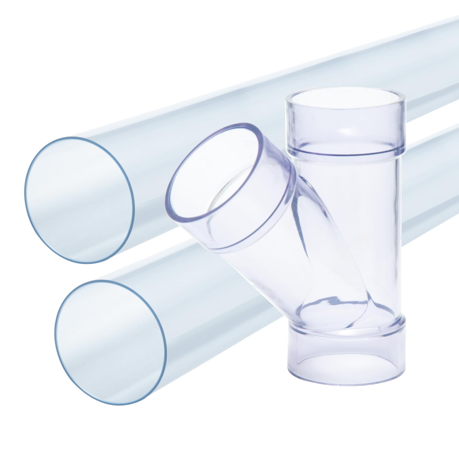 Amazon.com: POWERTEC 70422 2-1/2" ID Y-Fitting with 2 pcs Clear PVC ...
