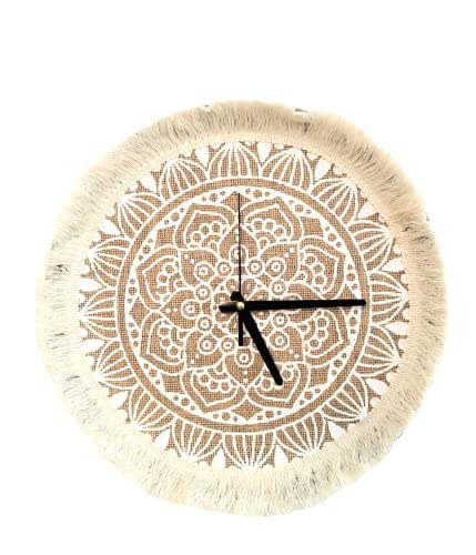 Amazon.com: Handmade Linen Wall Clock Unique, Minimalist Modern Home ...