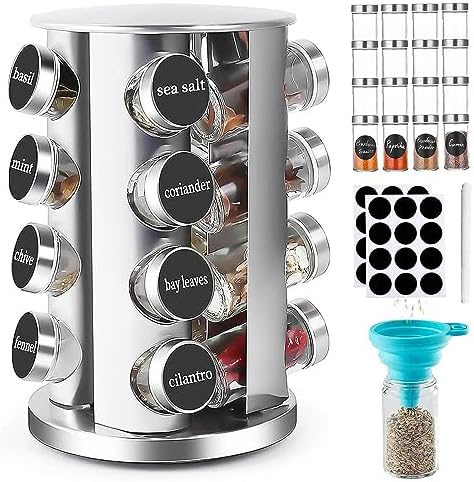 Nisorpa Rotating Spice Rack Revolving Spice Organiser Spin Spice ...