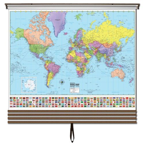 Amazon.com : Advanced Political Wall Maps Set-Roller w/Backboard;5-Map ...