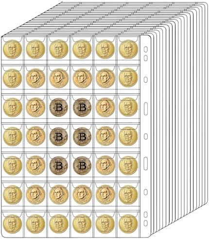 Amazon.com : 840 Pockets Coin Pages, 20 Sheets Pocket Inserts ...