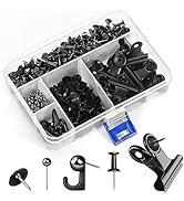Amazon.com: GOOLADA Wooden Push Pins Clips 50pcs Black Push Pins for ...