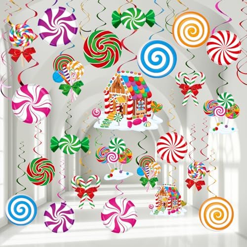 Amazon.com: Namalu 54 Pcs Candy Hanging Swirls Decorations Candy Themed ...