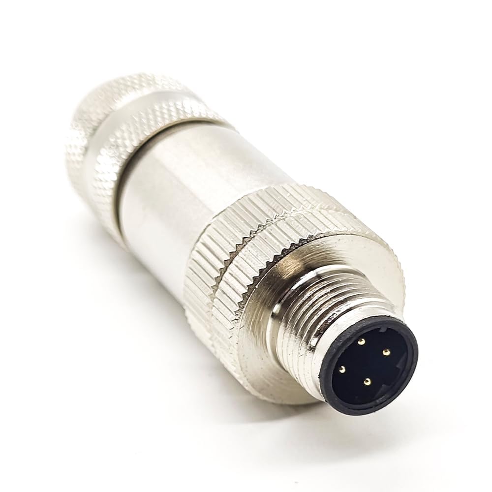 M12 4 Pin Connector D Coding Field Wireable Male Connectors Straight ...