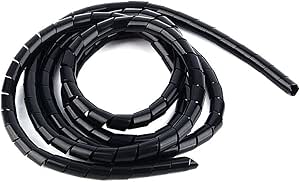 Amazon.com: Spiral Wire Wrap, 1/4" 16ft Black Spiral Cable Wrap Tube PC ...