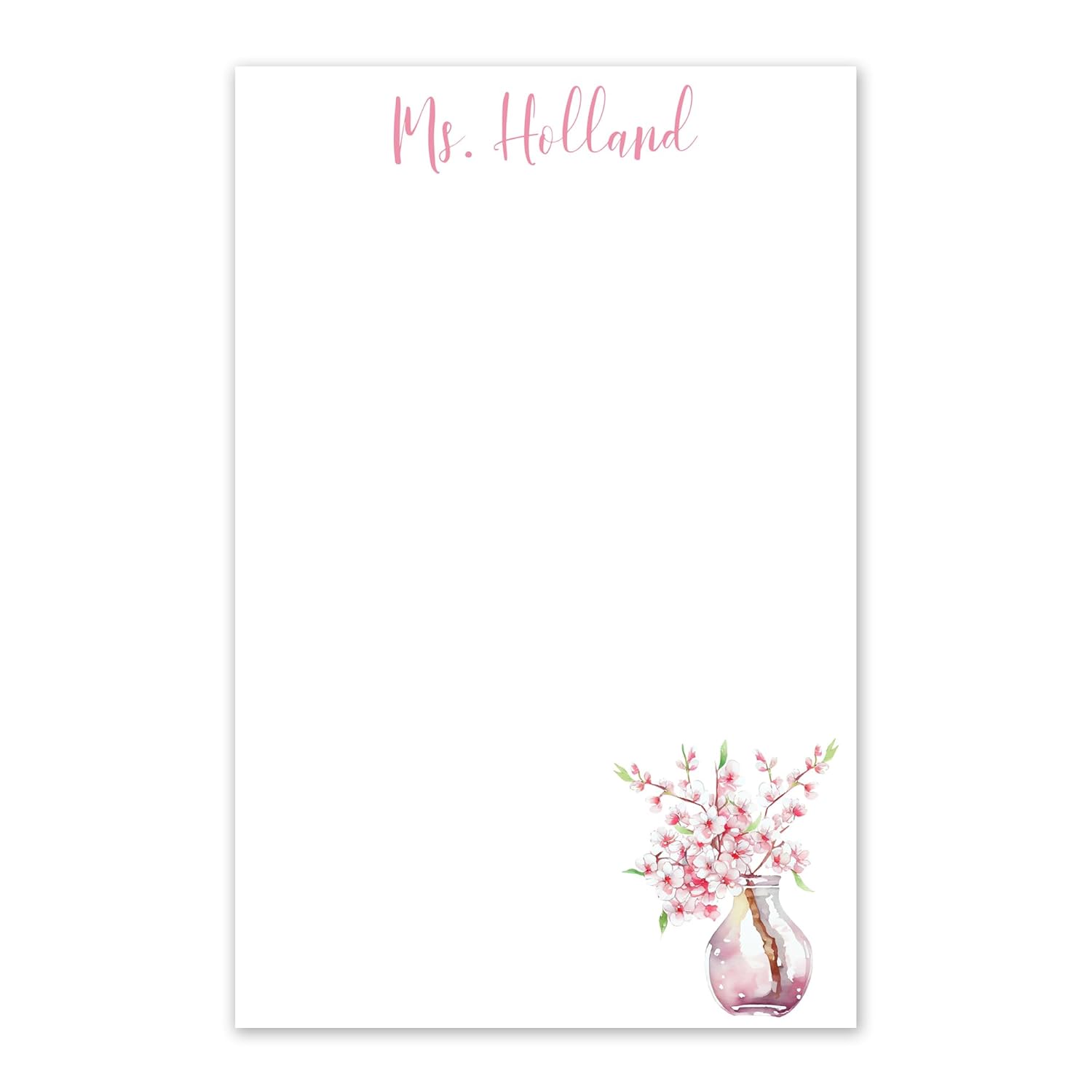 Amazon.com: Personalized cherry blossom notepad with name, 50 sheets of ...