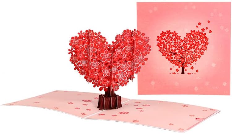 Amazon.com : Yhobulis Pop Up Anniversary Cards 3D Love Tree Hearts Card ...