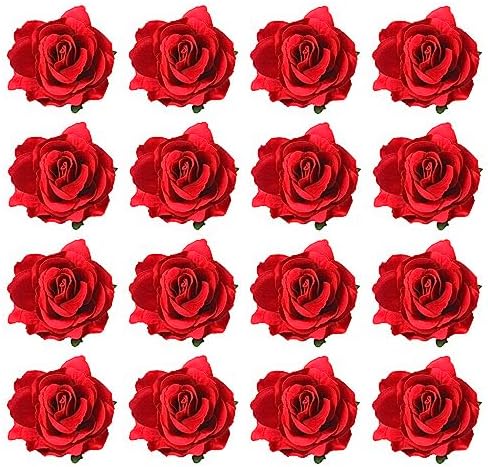 Amazon.com : 16 Packs Red Rose Hair Clips Flower Hairpin Ladies Girls ...