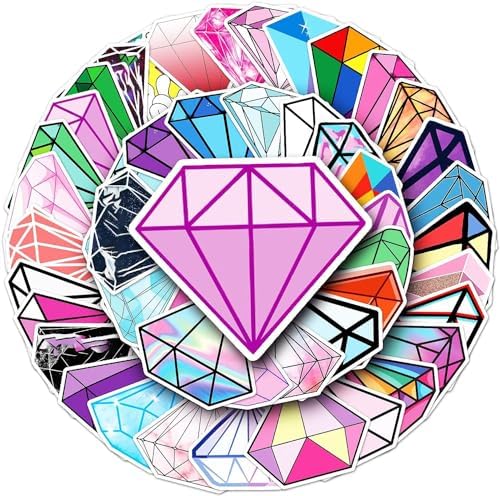 Amazon.com: 50 Packs Cute Diamond Stickers Water Bottles Laptop Phone ...