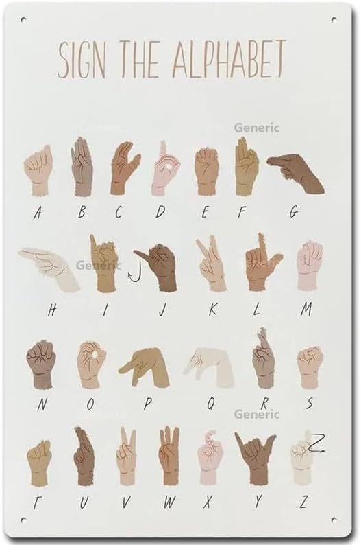 Amazon.com: ASL American Sign Language Alphabet Educational ABC ...