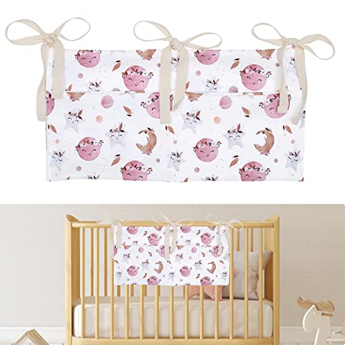 Baby Crib Organizer Cot Caddy Bed Storage Bag 2 Pockets Bedside Hanging ...