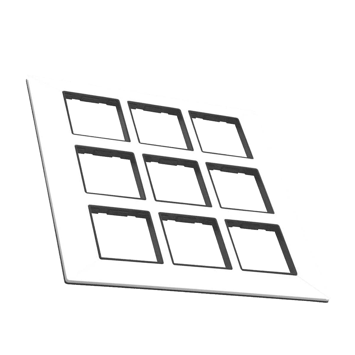 Glare Max Square 18 Modular Plate, White with Black Chrome - Pack of 2 ...