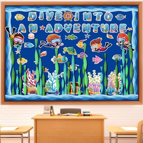 Amazon.com : Qilery 78 Pcs Ocean Bulletin Board Set Dive into an ...