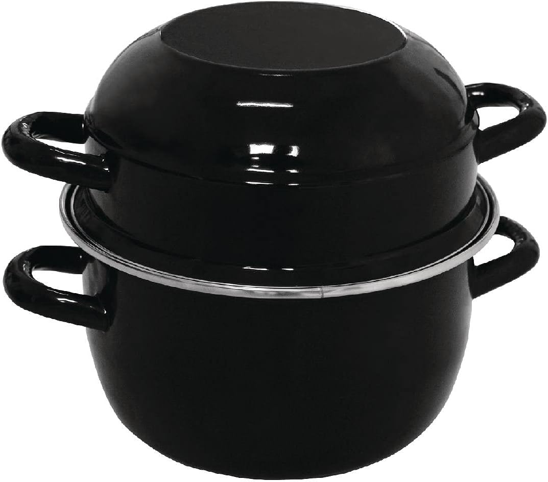 Mussel Pot 1Kg 200mm Stainless Steel Black Stockpot Saucepan Cookware ...