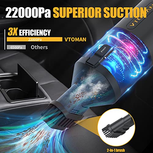 Snapklik.com : VTOMAN ToolCore V22 Car Vacuum Cleaner Cordless, 22000Pa ...