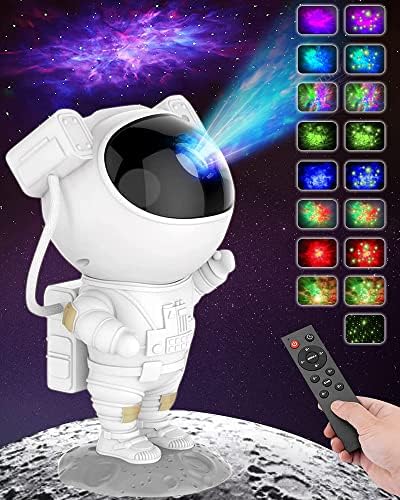 Astronaut Starry Projector Light 360° Adjustable Galaxy Night Light ...