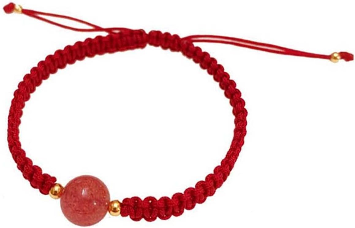 Amazon.com: LARVOVUE Handmade Lucky Bead Red String Bracelet for Women ...