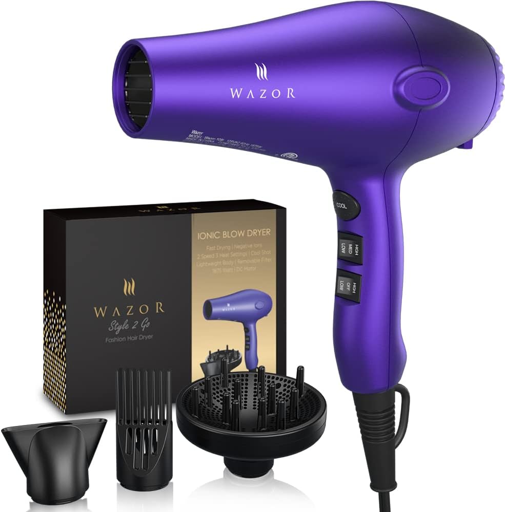 MHU Infrared Hair Dryer 1875 Watt Salon Grade, Negative Ions Powerful ...