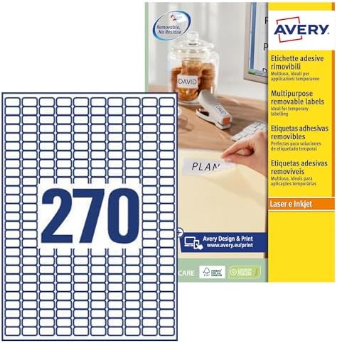 Avery Removeable. No Residue, Printable, Multipurpose Labels ...