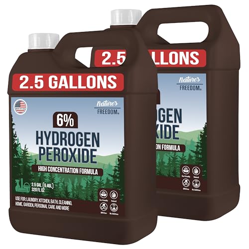 Amazon.com: Nature's Freedom Hydrogen Peroxide 6% Concentrate, H2O2 and ...
