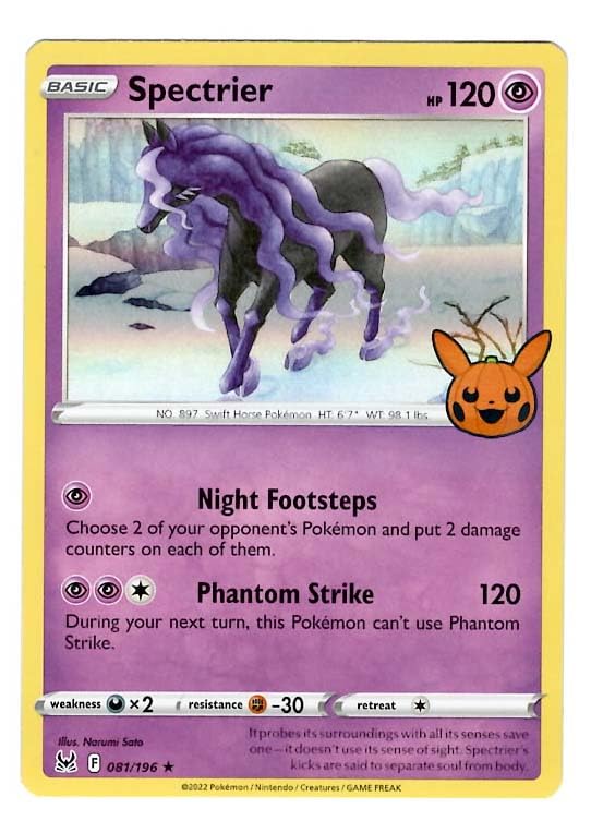 Amazon.com: Pokemon - Spectrier 081/196 - Trick or Trade 2023 - Holo ...