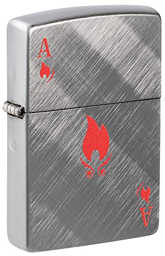 Snapklik.com : Flame Ace Design Diagonal Weave Pocket Lighter