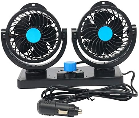 Electric Car Fan KSUYICA 12V USB Operated Dual Head Dual Control Wind ...