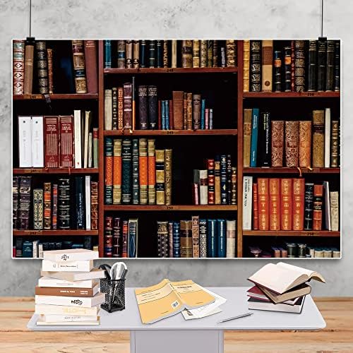 Amazon.com : ZJRBJB 7x5ft Vintage Bookcase Backdrop Retro Wooden ...