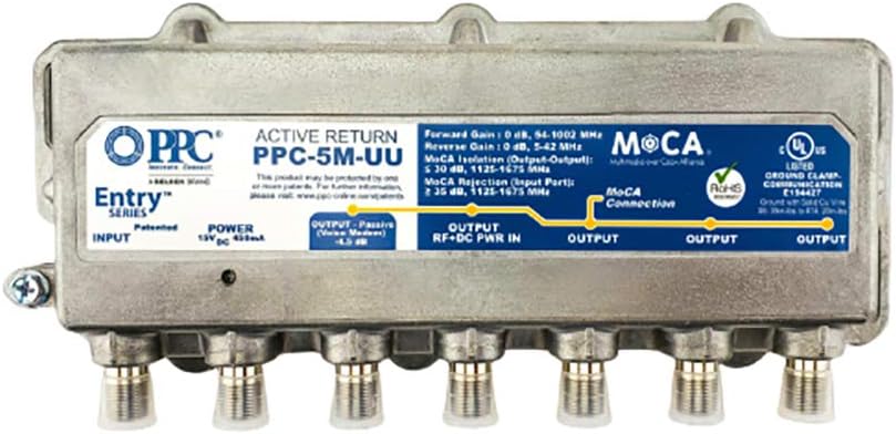 Amazon.com: PPC Entry Series Active Return 5-Port MoCA Amplifier Model ...